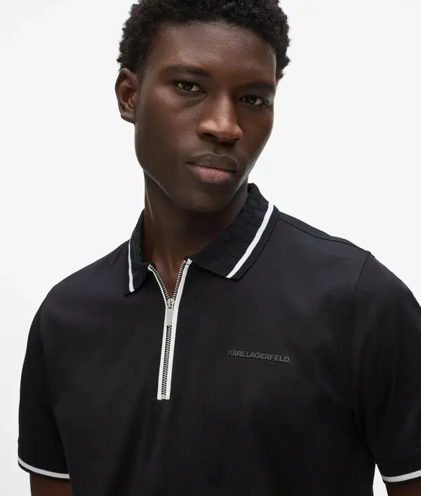 Karl Lagerfeld Contrast Piping Polo Shirt