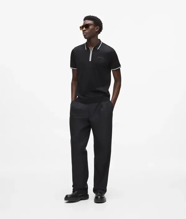Karl Lagerfeld Contrast Piping Polo Shirt