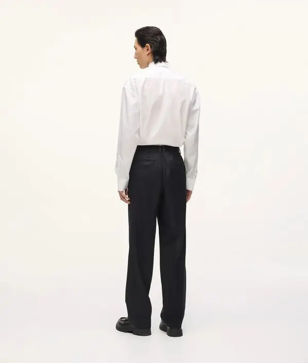 Karl Lagerfeld Double Pleat Virgin Wool Trousers