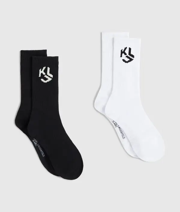 KL JEANS Monogram Mid-length Socks 2-pack