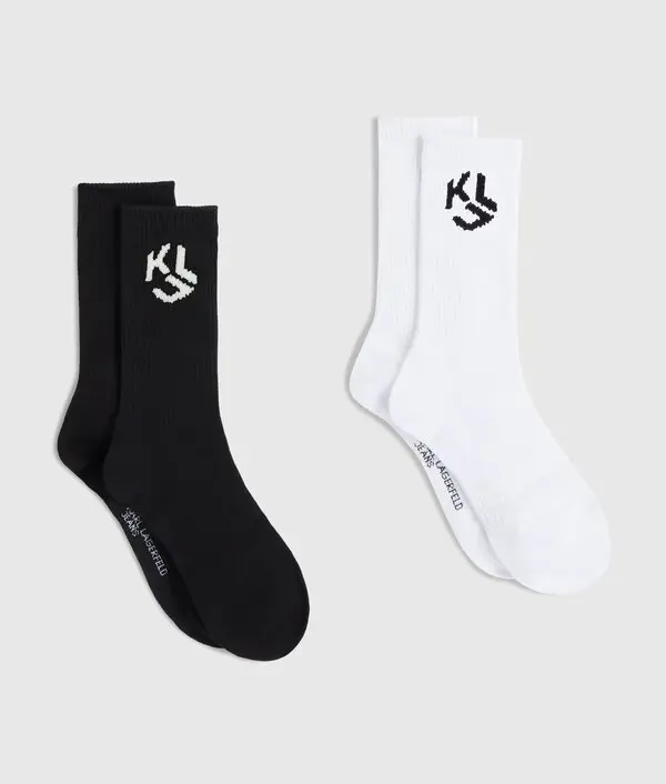 KL JEANS Monogram Mid-length Socks 2-pack