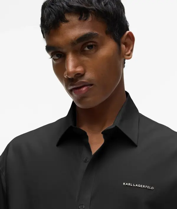 Karl Lagerfeld Metallic Logo Shirt - Black