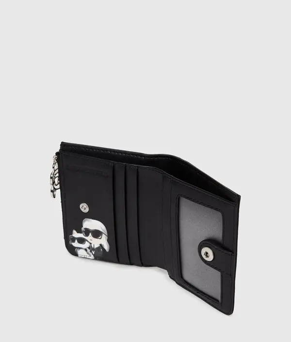Karl Lagerfeld Ikon Nylon Small Bifold Wallet - Black