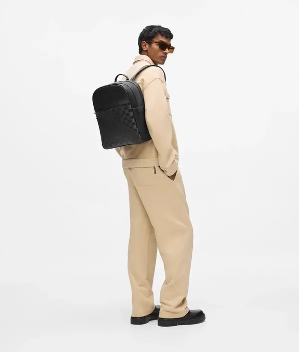 Karl Lagerfeld Monogram Checkerboard Backpack