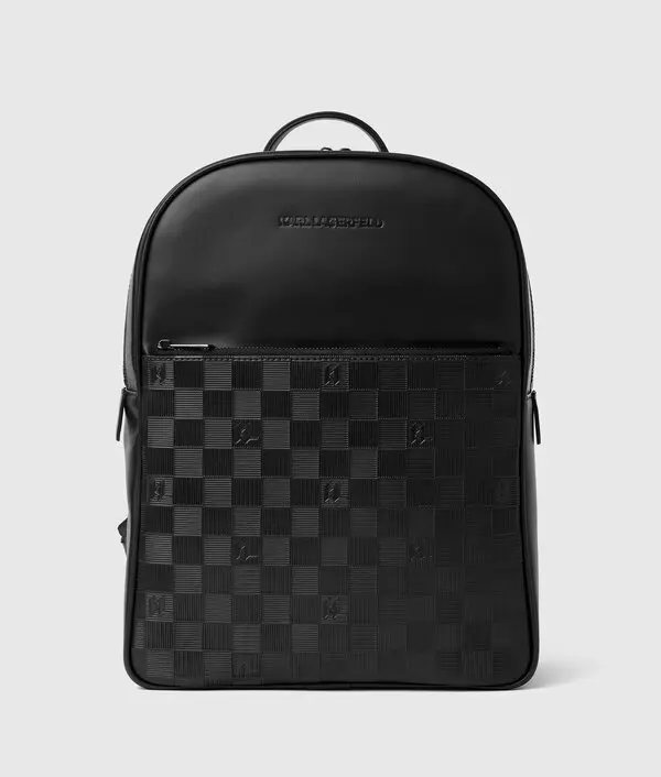 Karl Lagerfeld Monogram Checkerboard Backpack - Black
