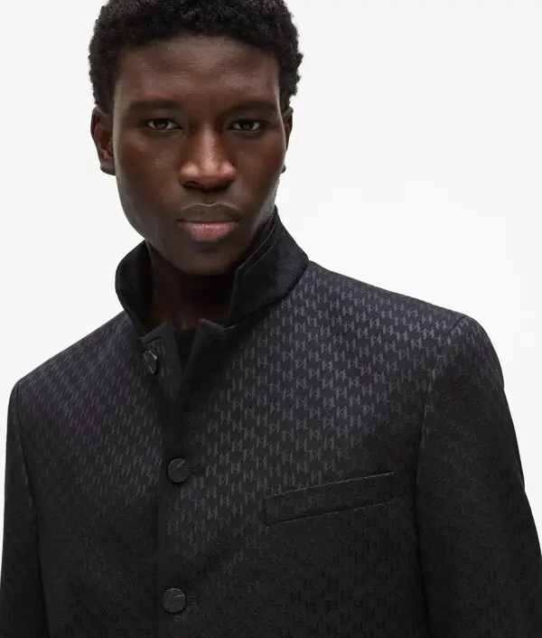 Karl Lagerfeld Textured Stand Collar Jacket