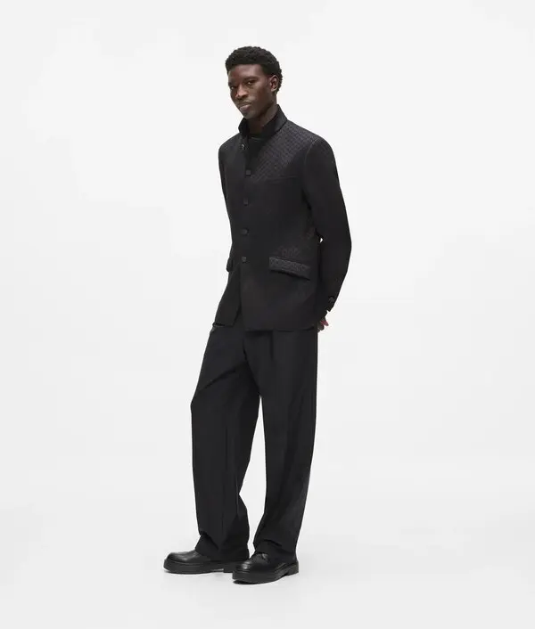 Karl Lagerfeld Textured Stand Collar Jacket