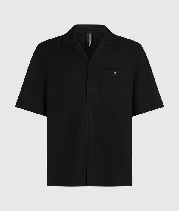 Karl Lagerfeld Textured Beachwear Shirt - Black