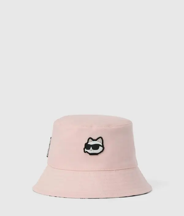 Karl Lagerfeld Baby Ikon Choupette Reversible Bucket Hat - White/pink