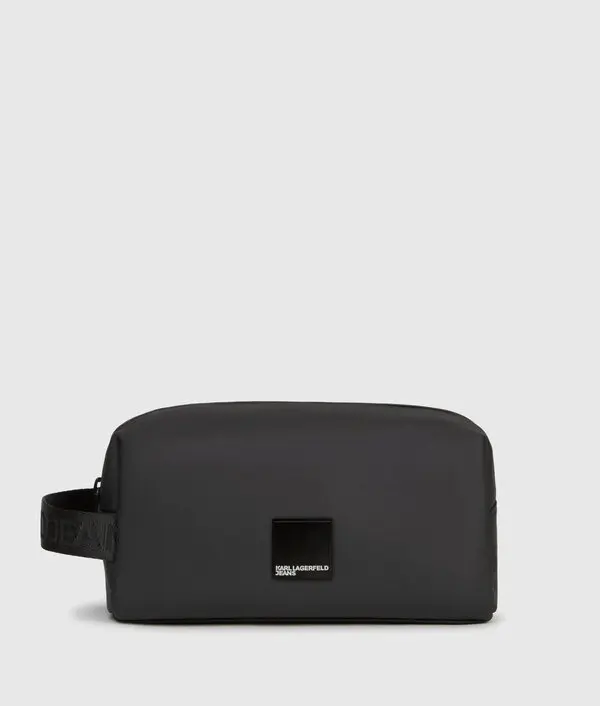 Karl Lagerfeld Venture Washbag In Coated Nylon - Black