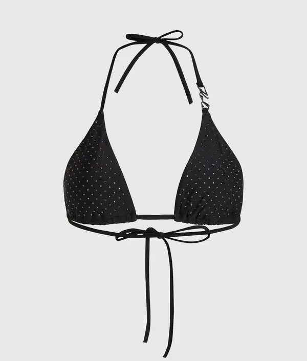 Karl Lagerfeld Rhinestone Triangle Bikini Top