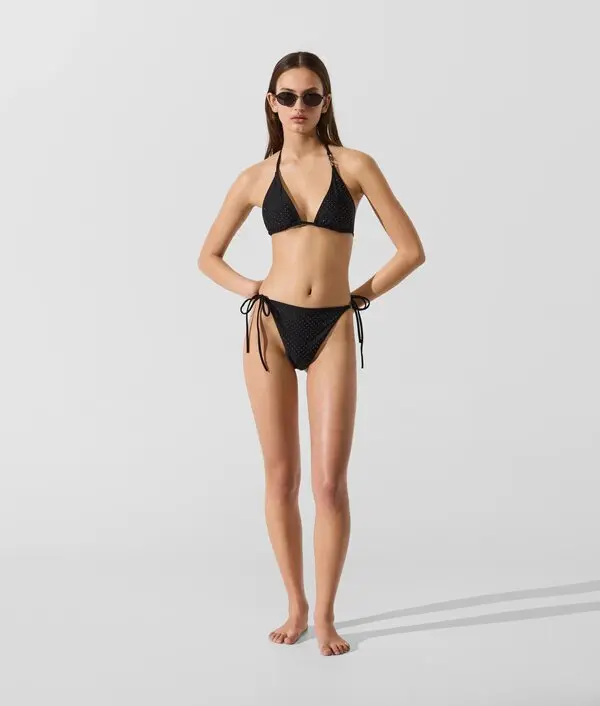 Karl Lagerfeld Rhinestone Triangle Bikini Top