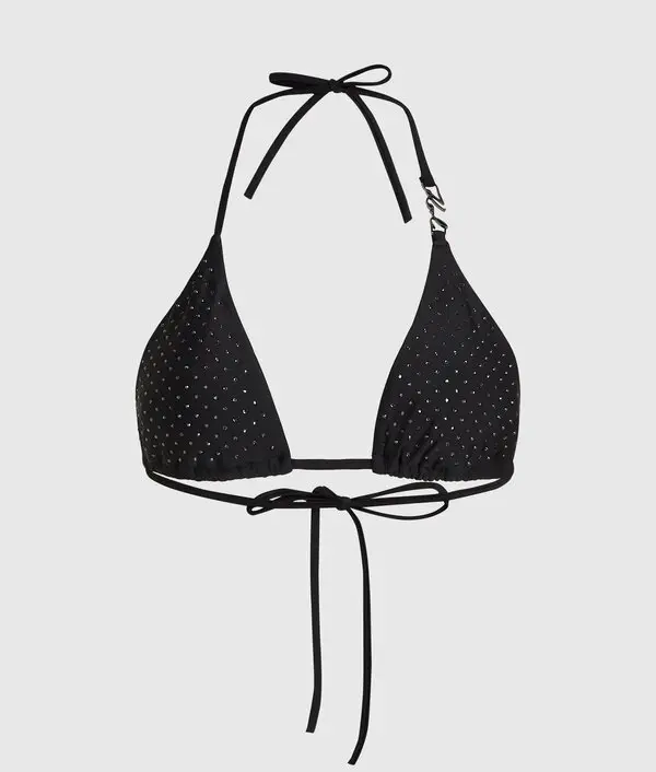 Karl Lagerfeld Rhinestone Triangle Bikini Top