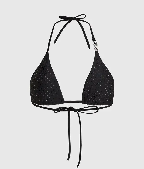 Karl Lagerfeld Rhinestone Triangle Bikini Top