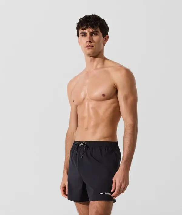 Karl Lagerfeld Logo Stretch Boardshorts - Black