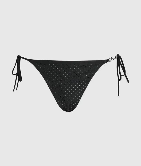 Karl Lagerfeld Rhinestone Cheeky Bikini Bottoms