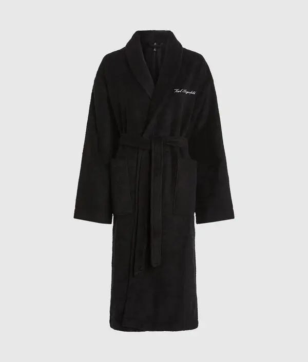Karl Lagerfeld Terry Bathrobe - Black