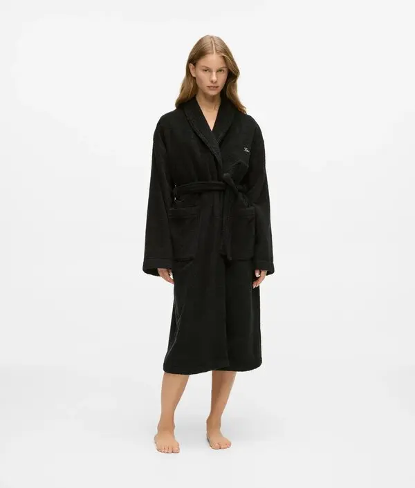 Karl Lagerfeld Terry Bathrobe - Black