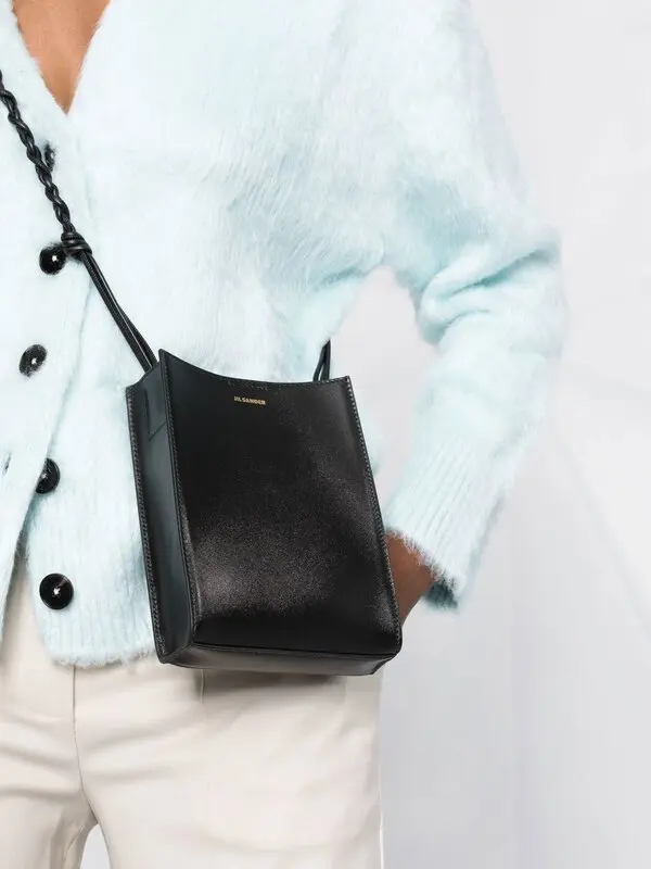 JIL SANDER Tangle Small Leather Crossbody Bag - Black