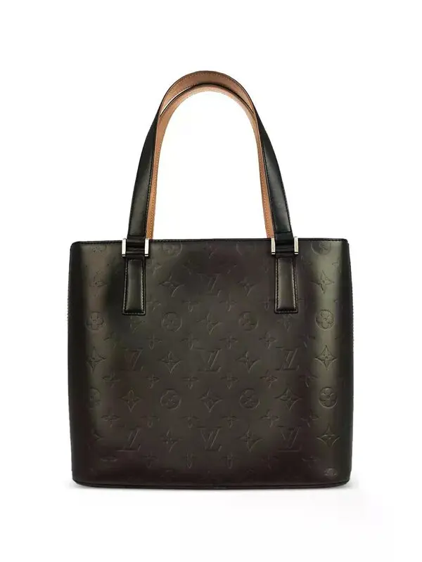 LOUIS VUITTON Monogram Mat Leather Stockton Tote Bag - Black