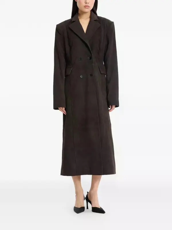 ROTATE BY BIRGER CHRISTENSEN Double-breasted Suede Coat