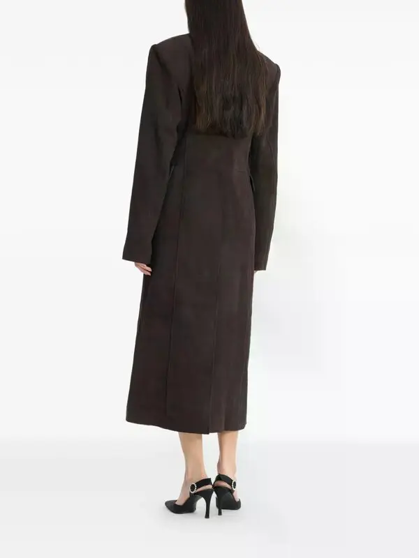 ROTATE BY BIRGER CHRISTENSEN Double-breasted Suede Coat