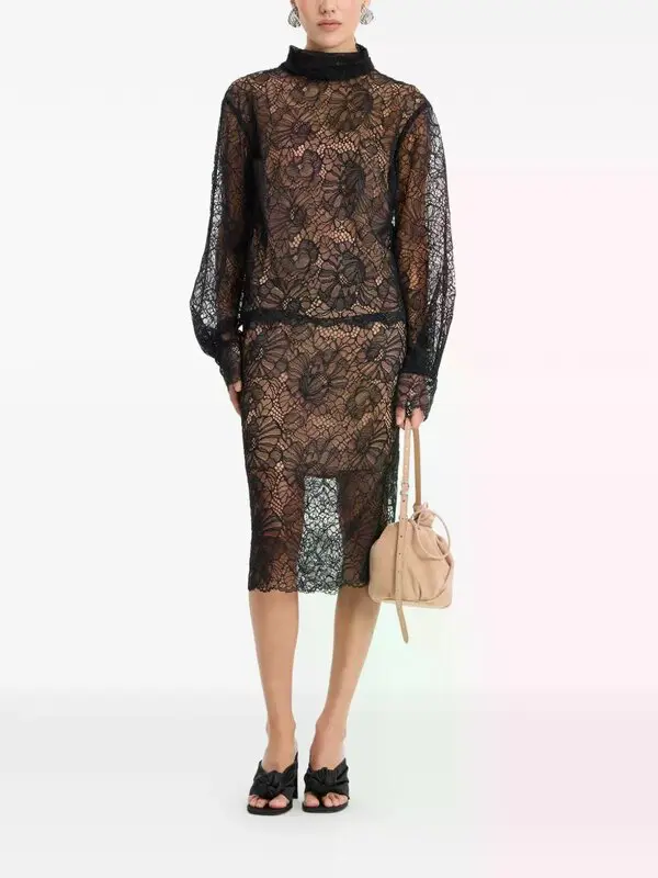 ROTATE BY BIRGER CHRISTENSEN Lace Pencil Skirt