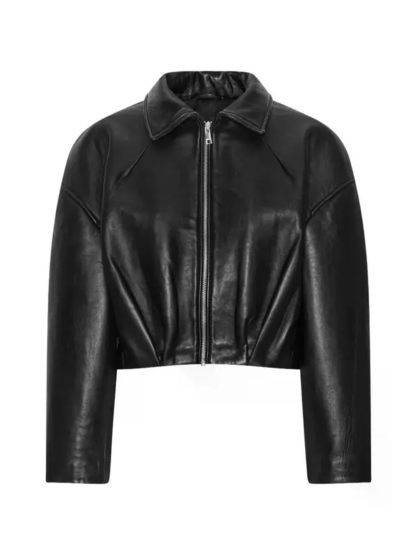 ROTATE BY BIRGER CHRISTENSEN Collared Leather Jacket