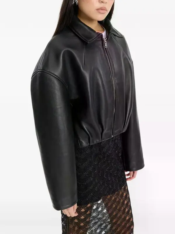 ROTATE BY BIRGER CHRISTENSEN Collared Leather Jacket