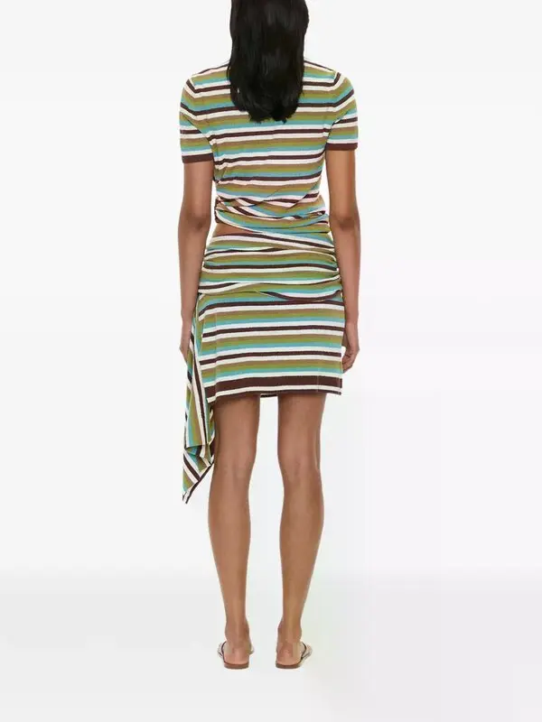 Christopher Esber Orbit Stripe-knit T-shirt - White