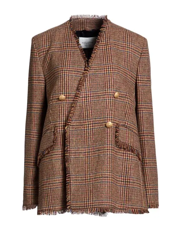BALLANTYNE Virgin Wool Glen Plaid Double-breasted Jacket