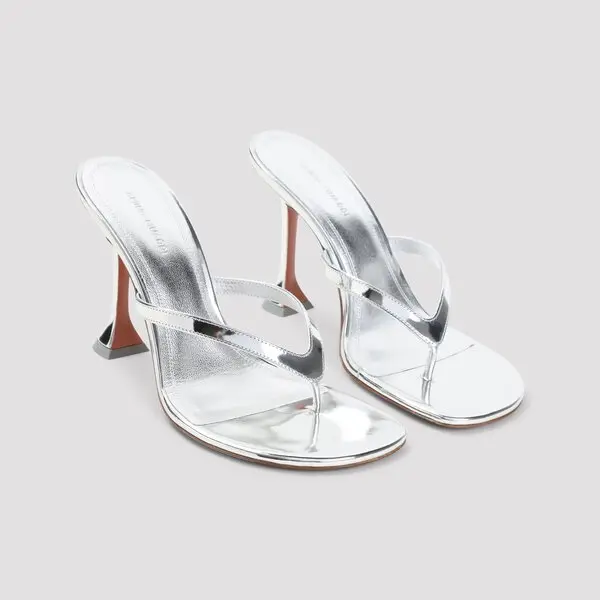 Amina Muaddi Juliette Thong Sandals In Metallic