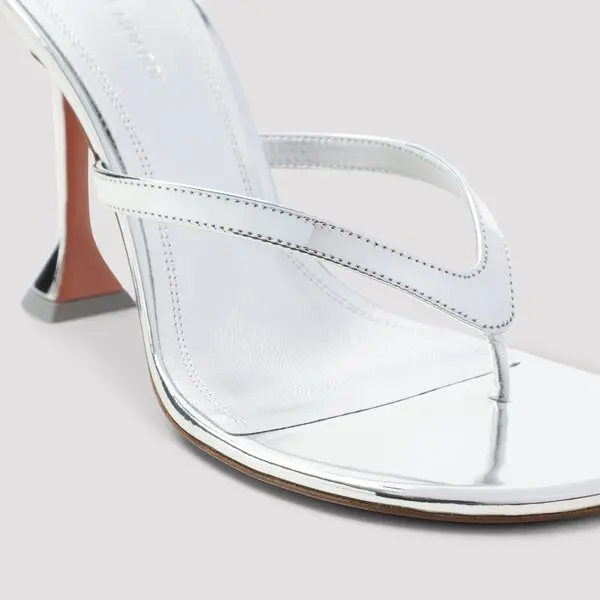 Amina Muaddi Juliette Thong Sandals In Metallic