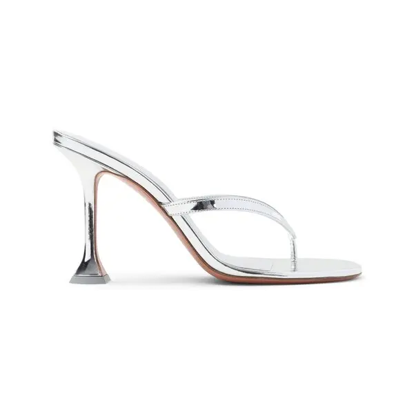Amina Muaddi Juliette Thong Sandals In Metallic - Silver