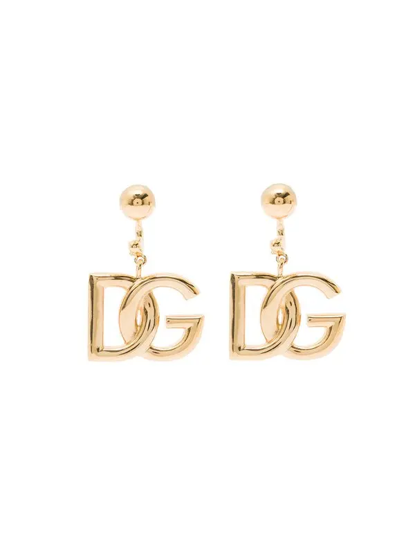 Dolce & Gabbana Gold Color Dg Logo Drop Earrings For - Multicolor