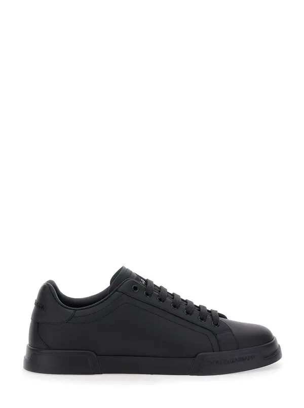 Dolce & Gabbana Leather "portofino Light" Sneakers - Black