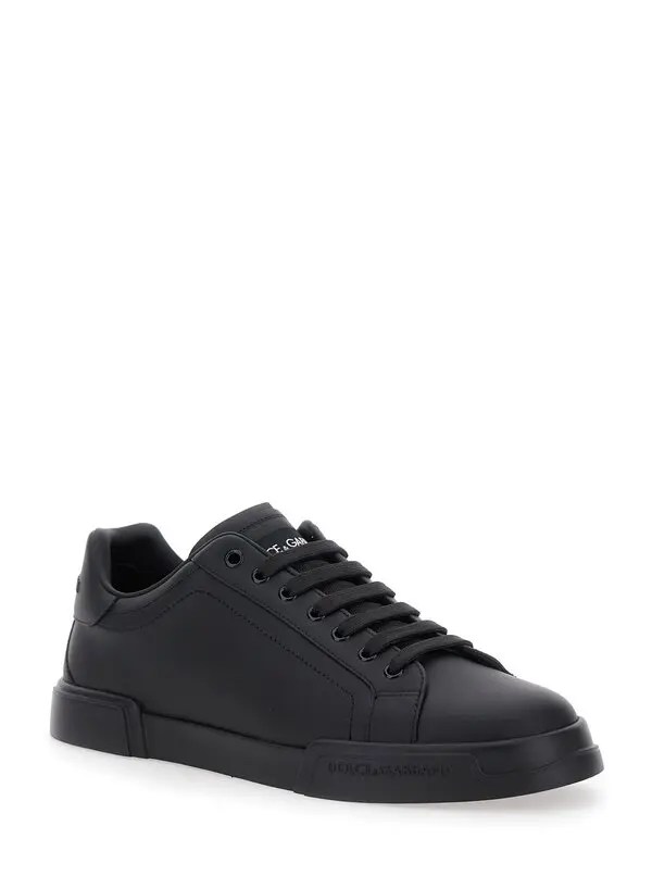 Dolce & Gabbana Leather "portofino Light" Sneakers - Black