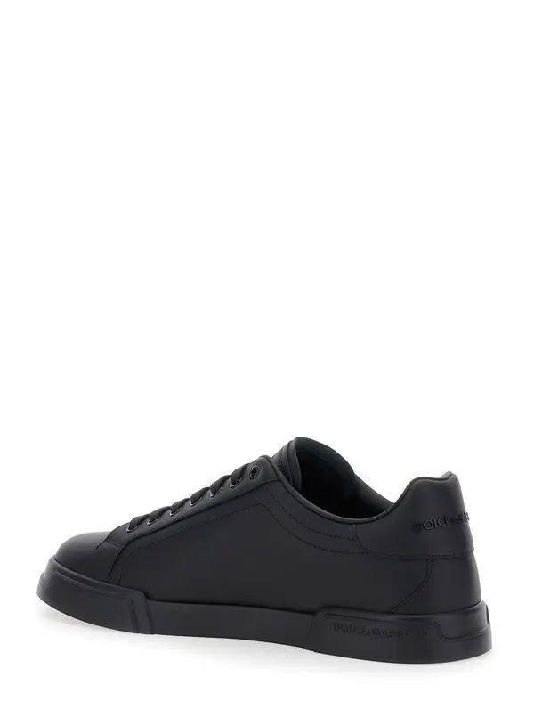 Dolce & Gabbana Leather "portofino Light" Sneakers - Black