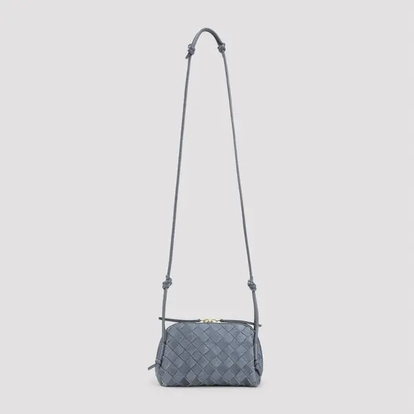 Bottega Veneta Suede Intrecciato Concert Pouch - Blue