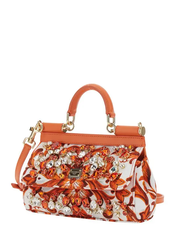 Dolce & Gabbana Sicily Embellished Top Handle Bag