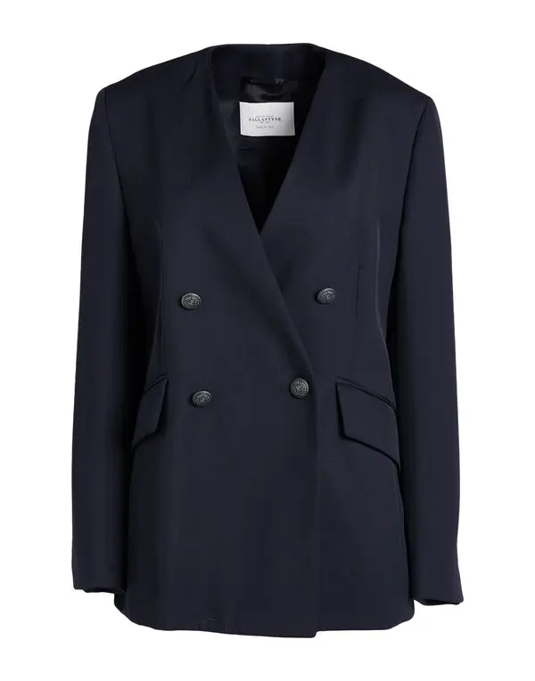 BALLANTYNE Midnight Polyester And Virgin Wool Double-breasted Blazer