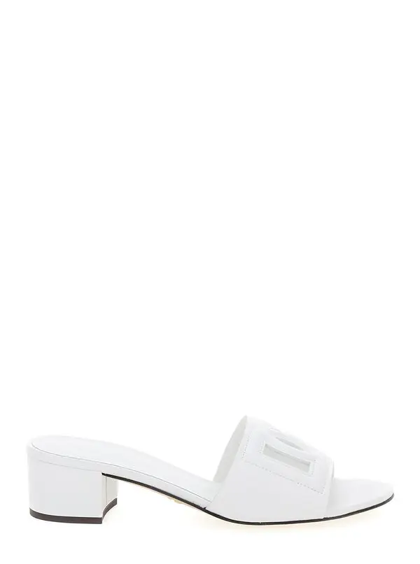 Dolce & Gabbana Leather Dg Millennials Mules With Low Heel - Multicolor