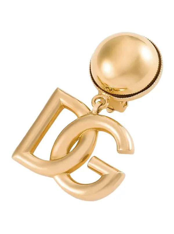 Dolce & Gabbana Brass Logo Clip-on Earrings - Multicolor