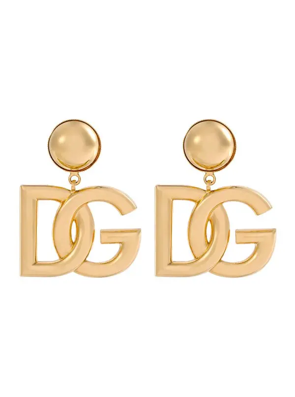 Dolce & Gabbana Brass Logo Clip-on Earrings - Multicolor