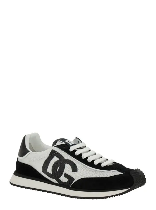 Dolce & Gabbana Aria' Logo Patch Leather Sneakers - Multicolor