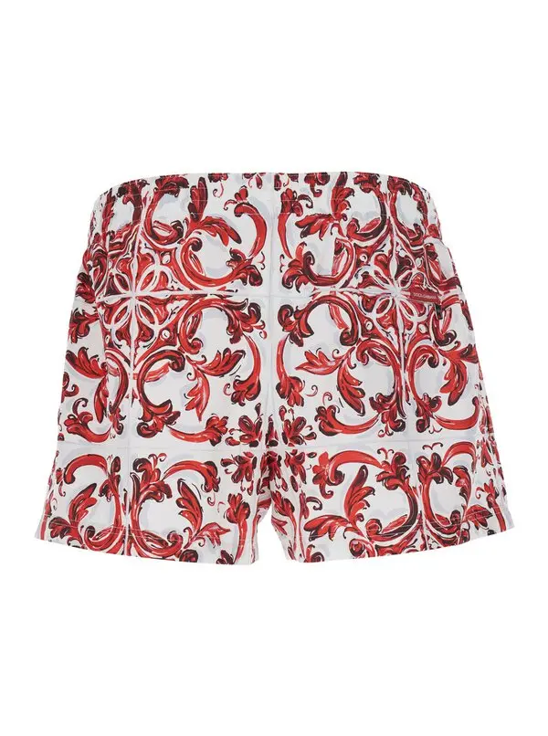 Dolce & Gabbana Majolica Print Tech Fabric Swim Shorts - Multicolor