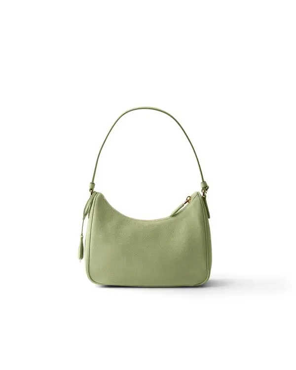 Prada Re-edition 2005 Mini Bag In Nubuck And Saffiano Leather - Agave