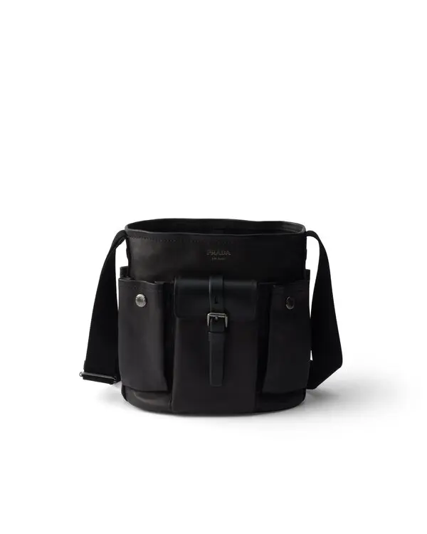 Prada Route Leather Mini Bucket Bag