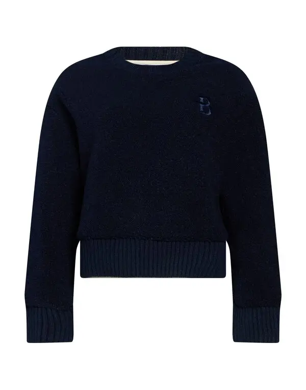BALLANTYNE Bouclé Crewneck Sweater - Navy