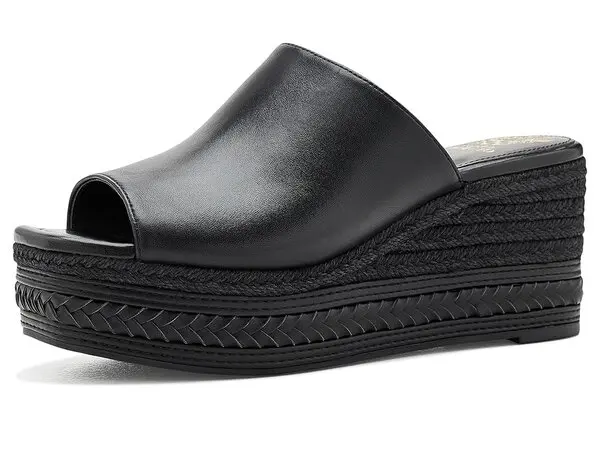 Vince Camuto Lierna Espadrille Wedge Platform Sandals Wedge Shoes Tortilla - Black